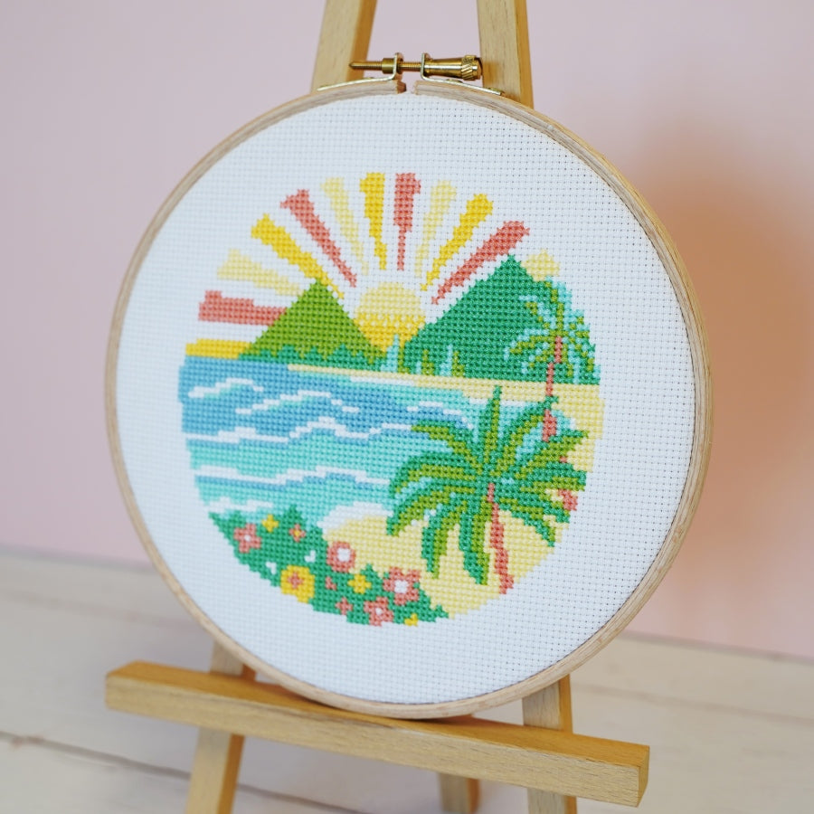 Coastal Peaks Cross Stitch Kit or Pattern | Caterpillar Cross Stitch