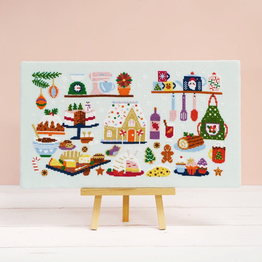 Holly Jolly Kitchen Cross Stitch Kit or Pattern