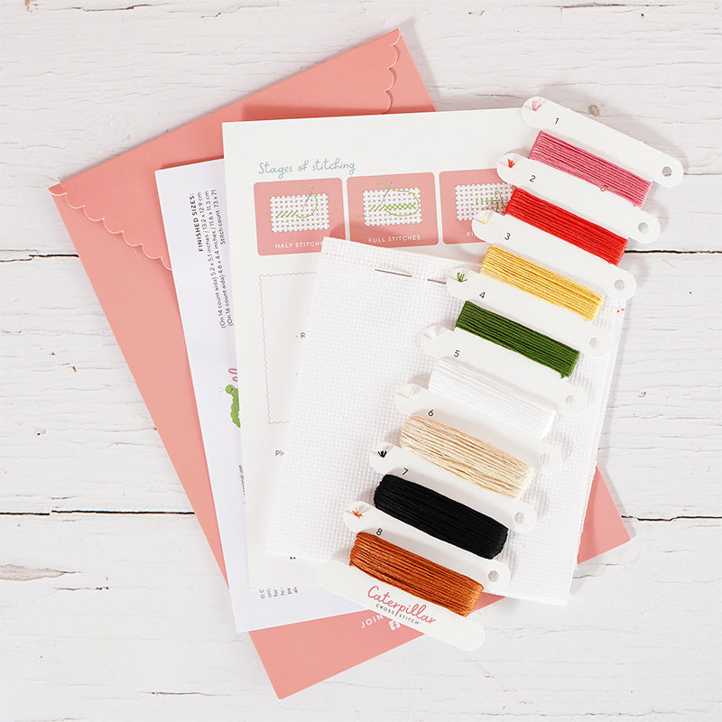 Beginner Cross Stitch Kits Collection | Caterpillar Cross Stitch