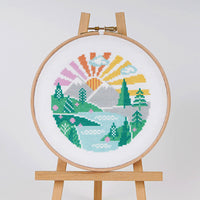 Wandering Peaks Cross Stitch Kit or Pattern | Caterpillar Cross Stitch