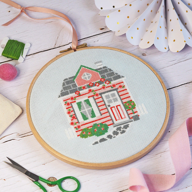 Mulberry Cottage Cross Stitch Kit | Caterpillar Cross Stitch